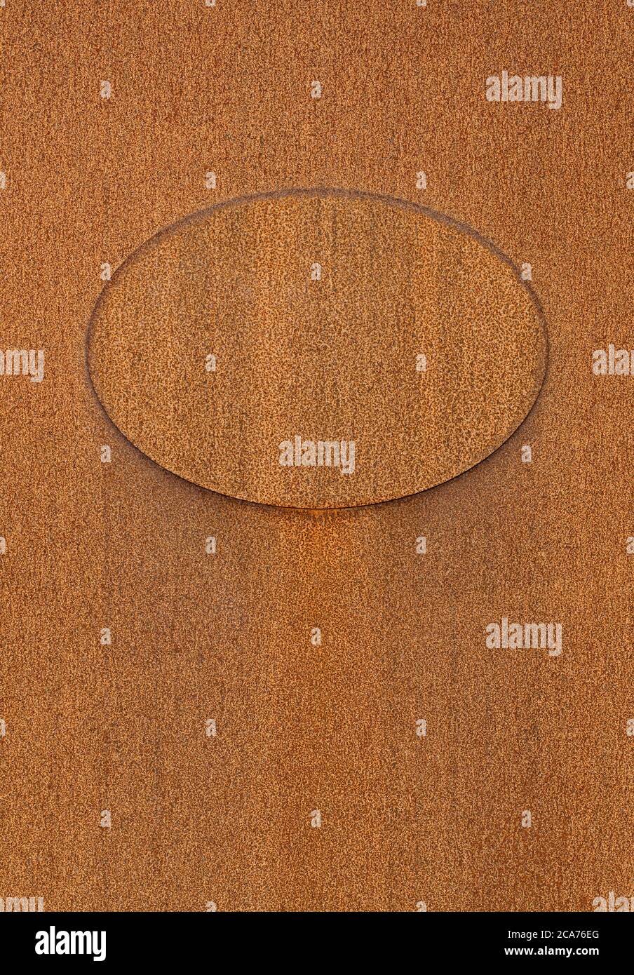 Empty Old Rusty Metal Oval Template Stock Photo - Alamy