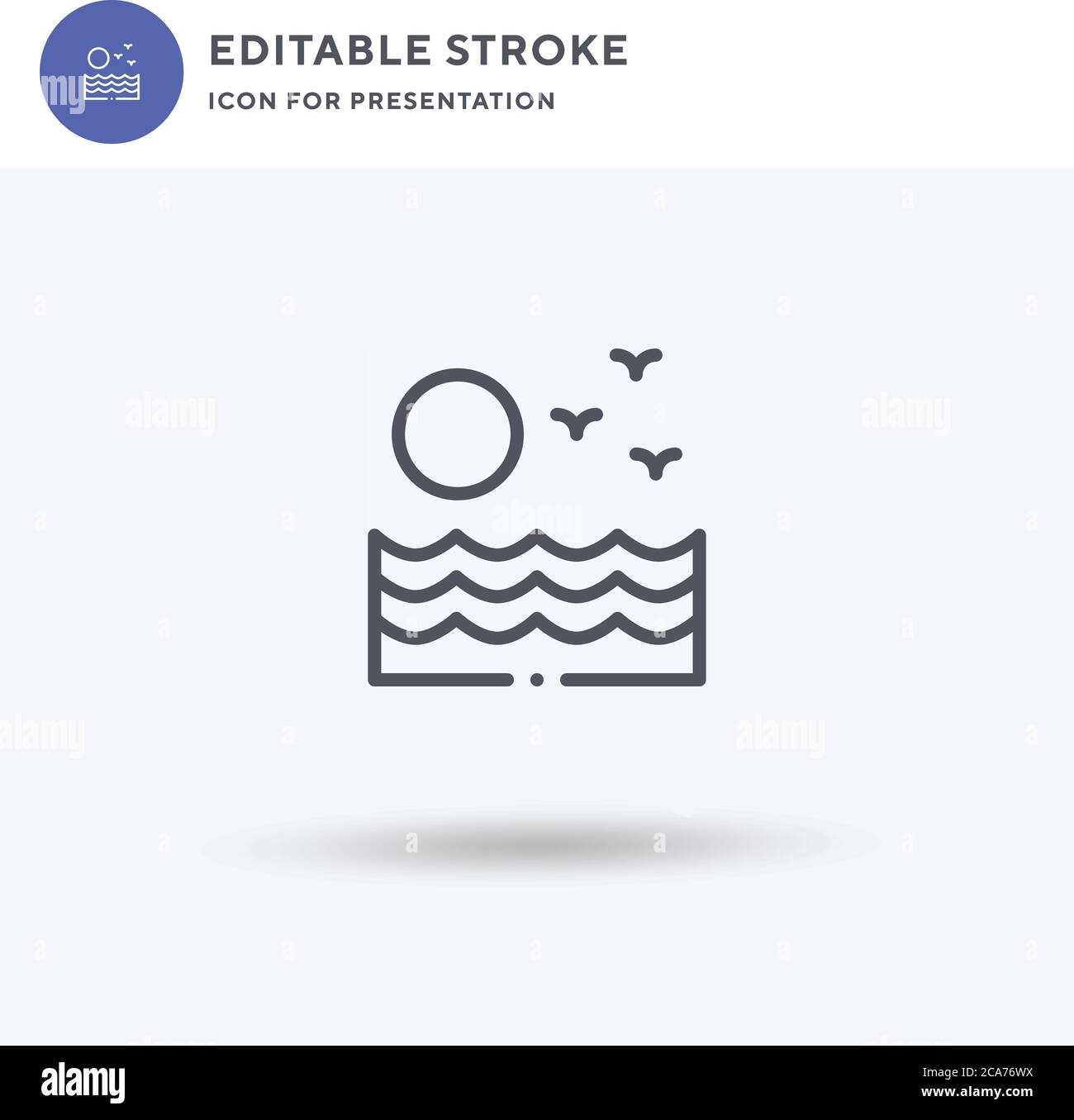 Sea icon vector, filled flat sign, solid pictogram isolated on white ...