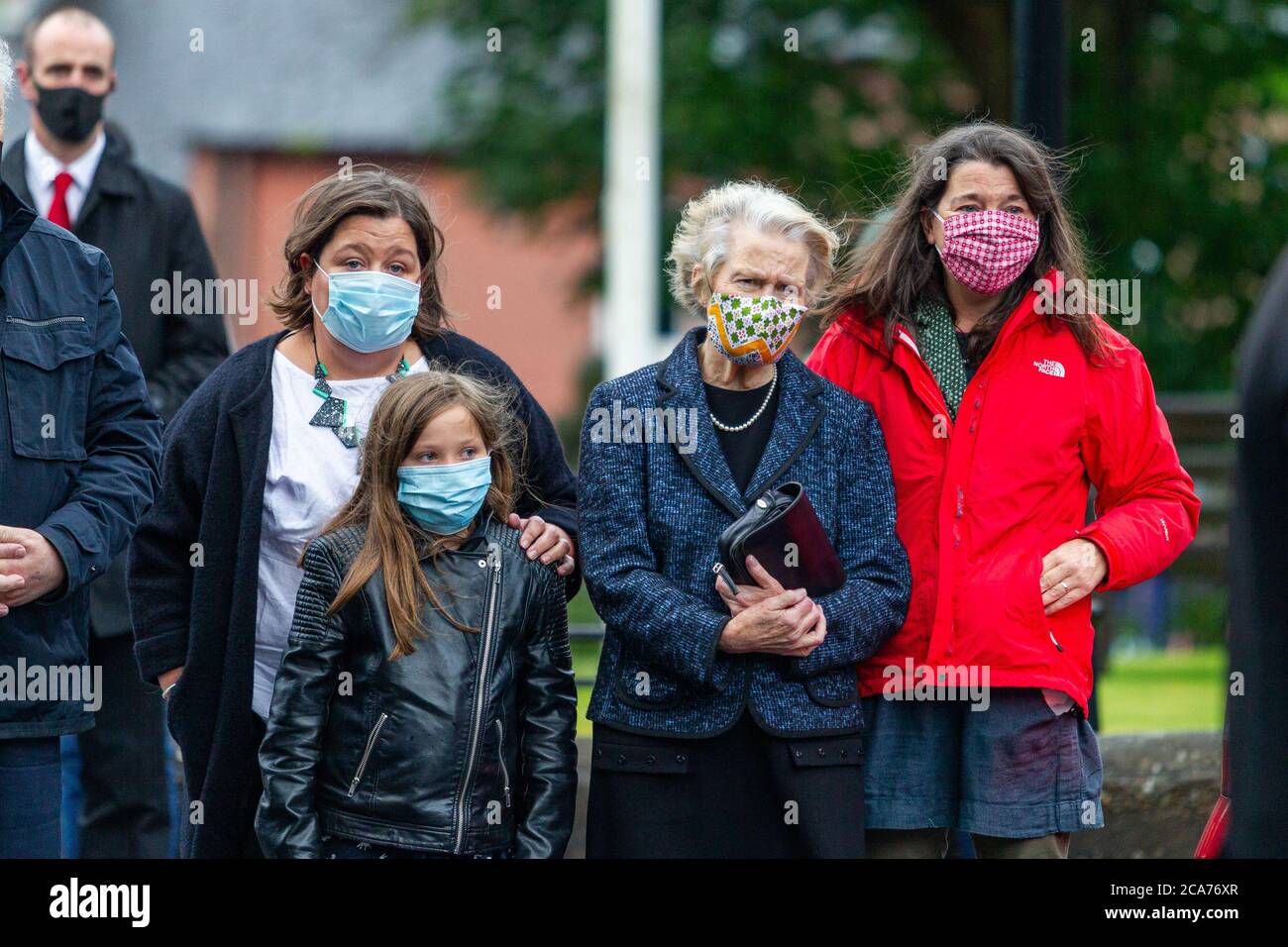 Londonderry, UK. 04th Aug, 2020. The wife and family of the late John ...