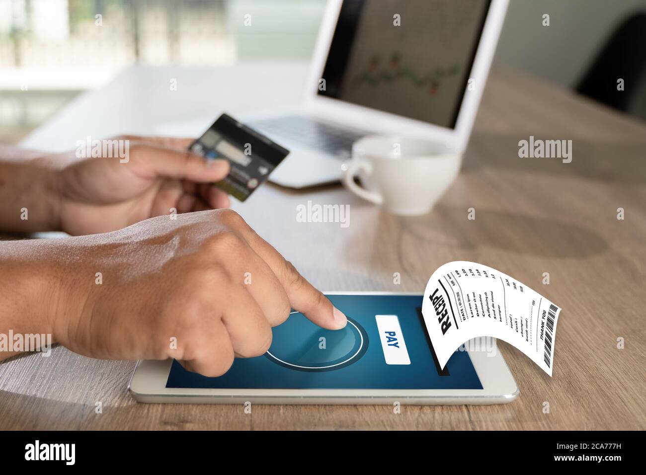 man Online Payment with Mobile Phone Pay with Card Design Concept Stock ...