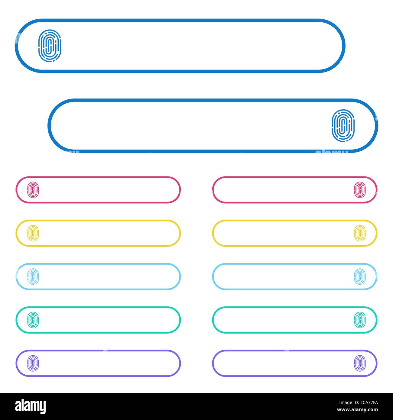 Fingerprint Icons In Rounded Color Menu Buttons Left And Right Side
