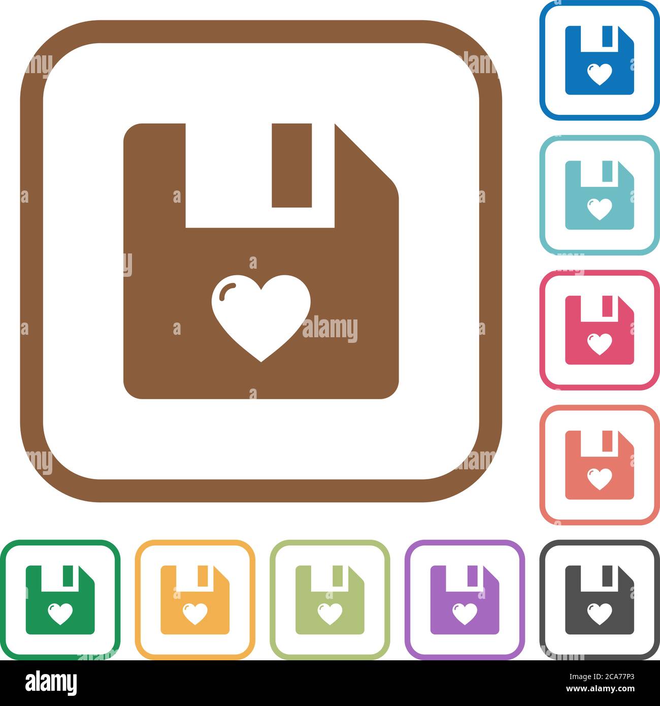 Favorite file simple icons in color rounded square frames on white background Stock Vector Image ...