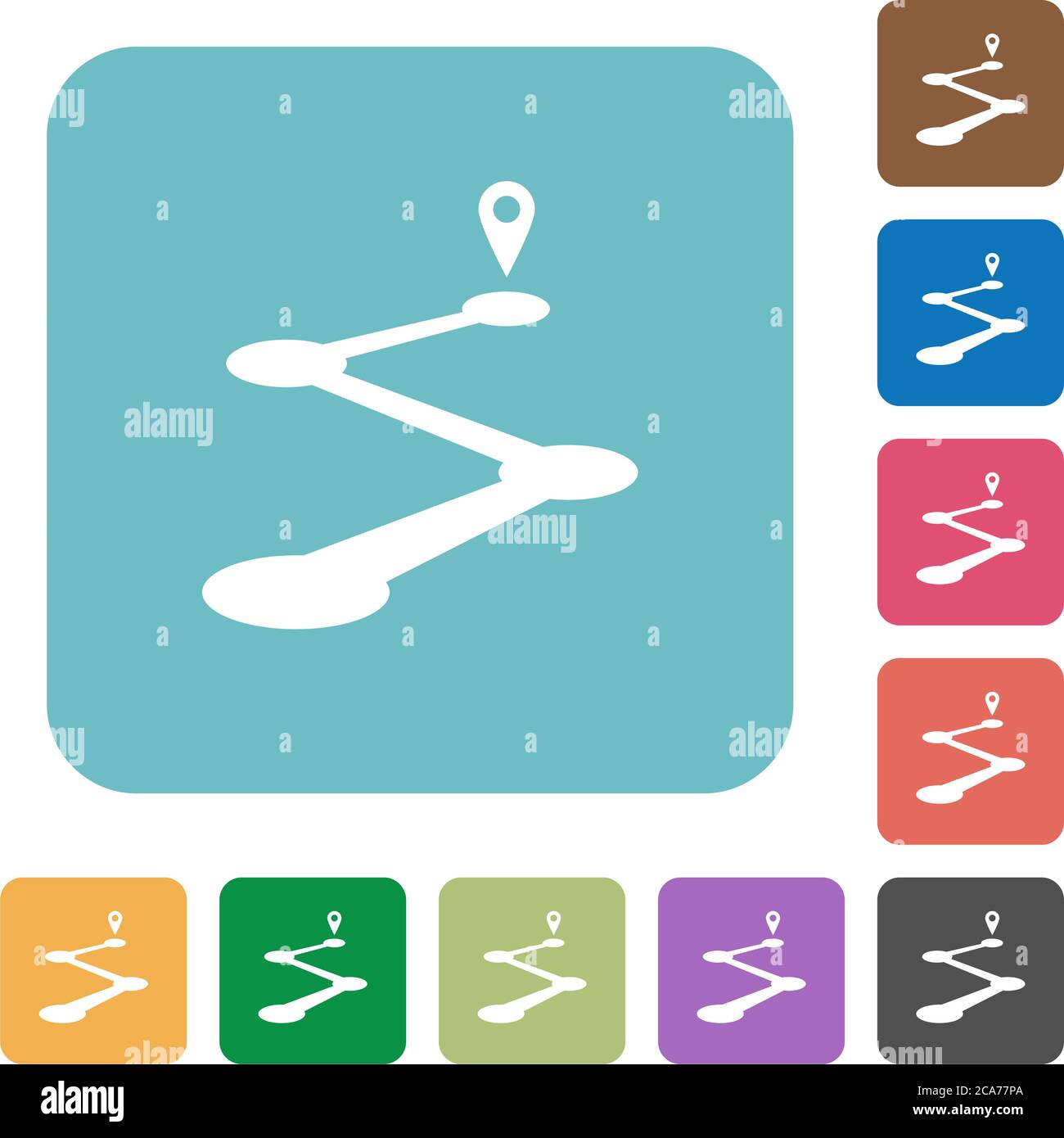 Roadmap white flat icons on color rounded square backgrounds Stock Vector Image & Art - Alamy