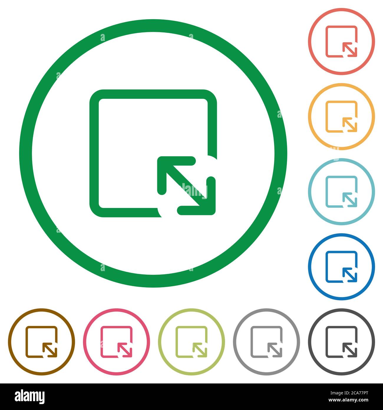 Resize Object Flat Color Icons In Round Outlines On White Background Stock Vector Image And Art