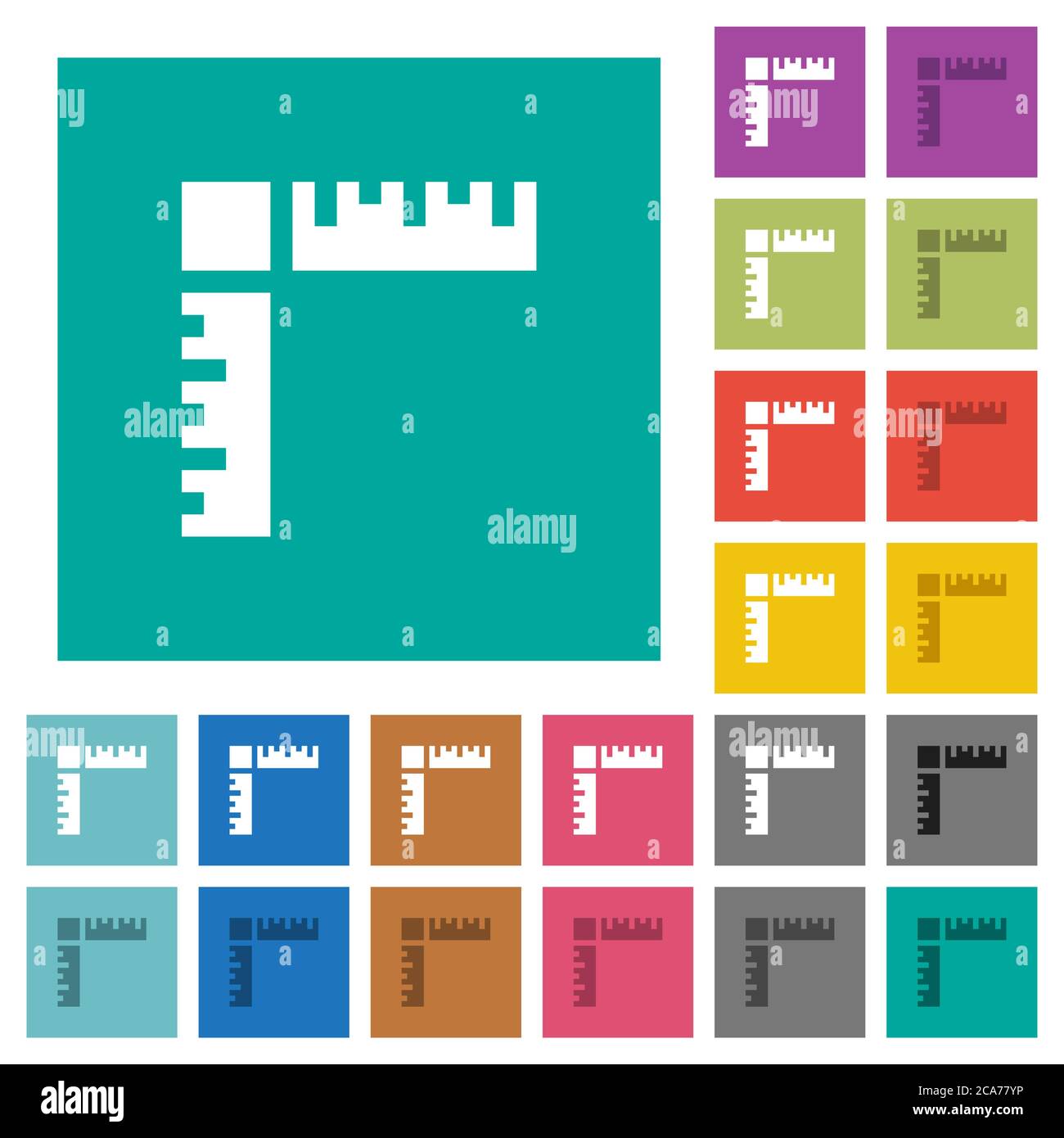 Page rulers multi colored flat icons on plain square backgrounds ...