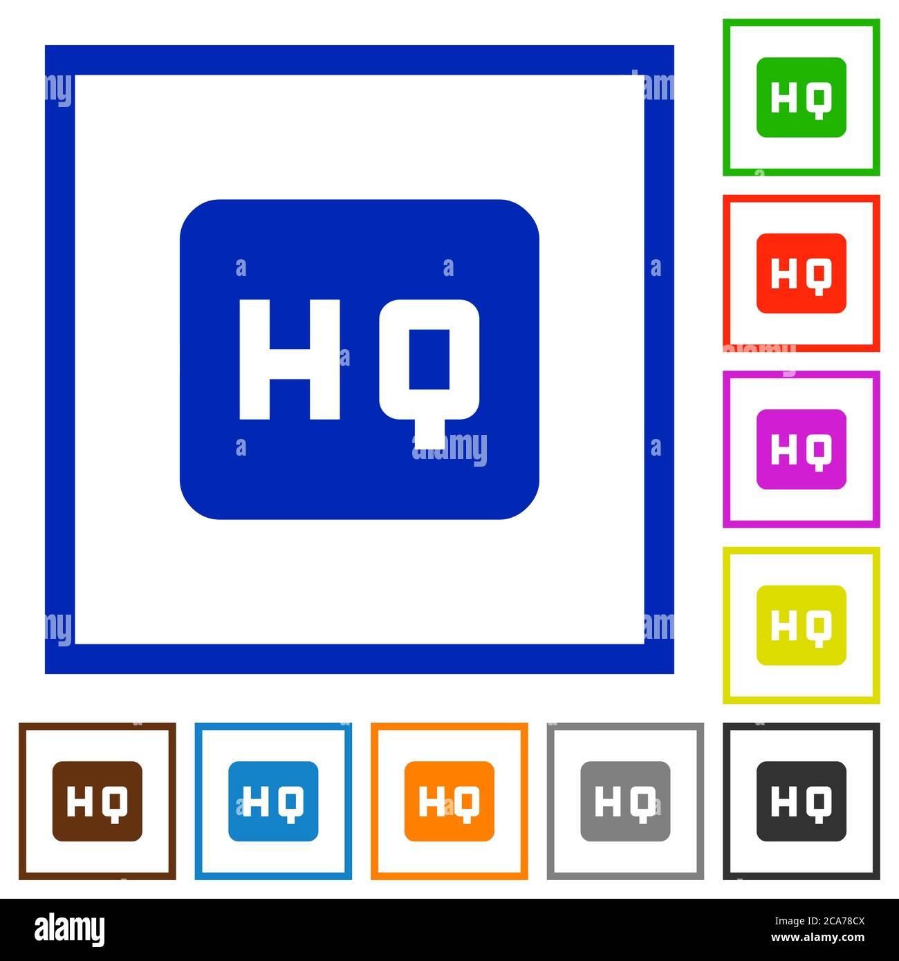 High quality sign flat color icons in square frames on white background ...