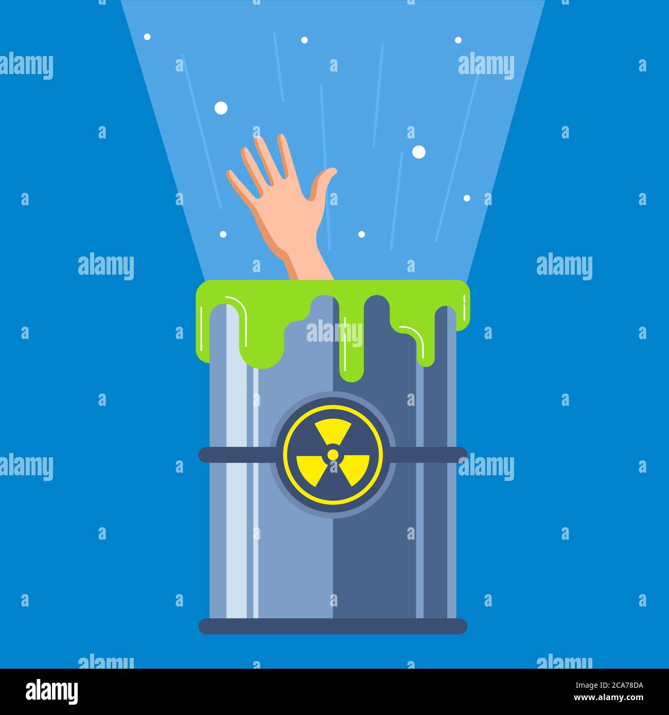 man fell into a radioactive container. character mutation. flat vector ...