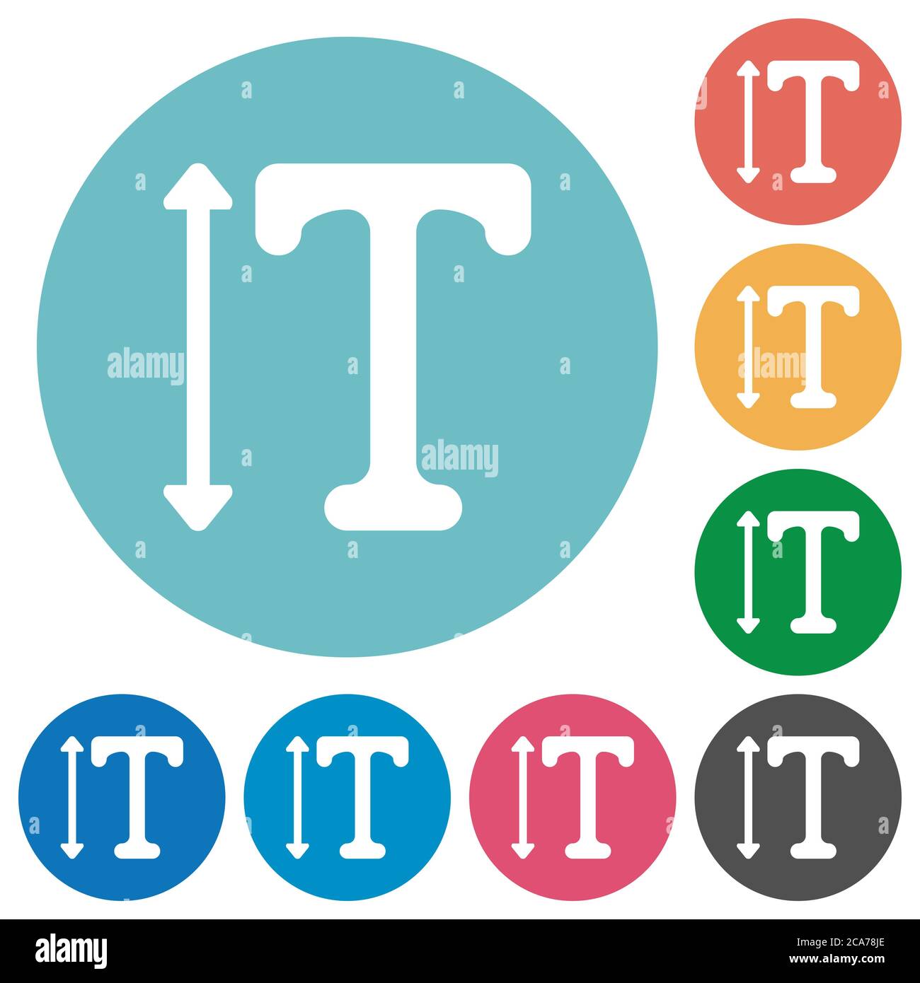 Adjust font height flat white icons on round color backgrounds Stock ...