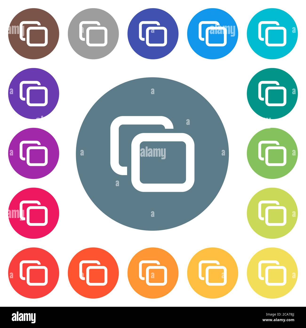 Tabs flat white icons on round color backgrounds. 17 background color ...