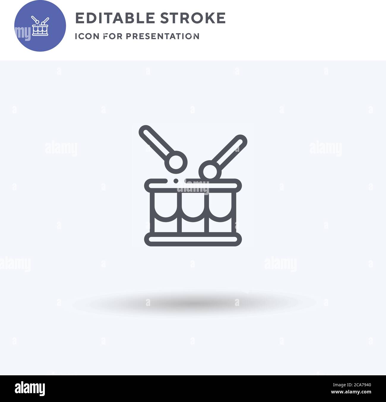Drum icon vector, filled flat sign, solid pictogram isolated on white ...