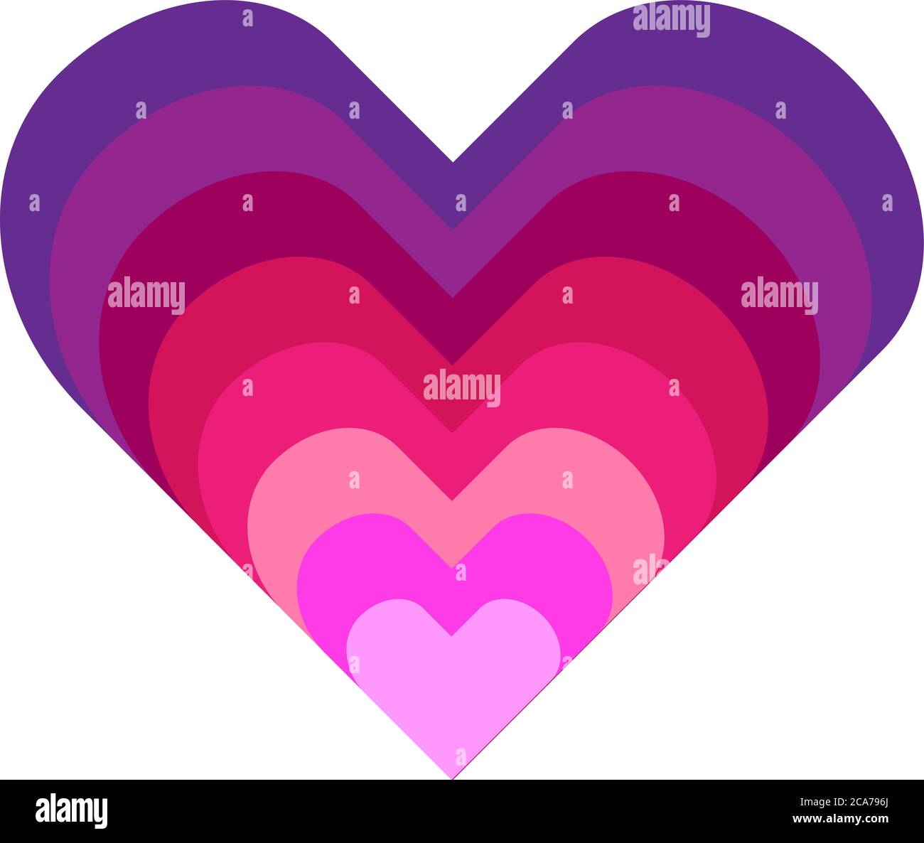 Set of vector small hearts in a shape of big heart on white background ...