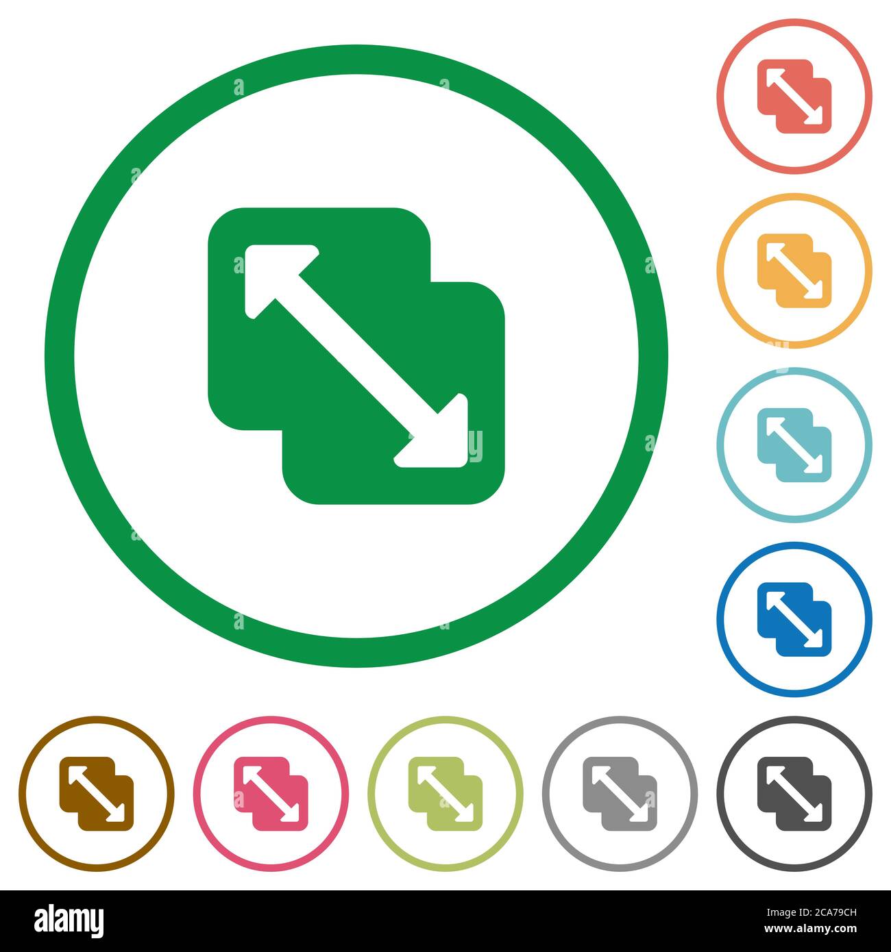 Merge shapes flat color icons in round outlines on white background ...