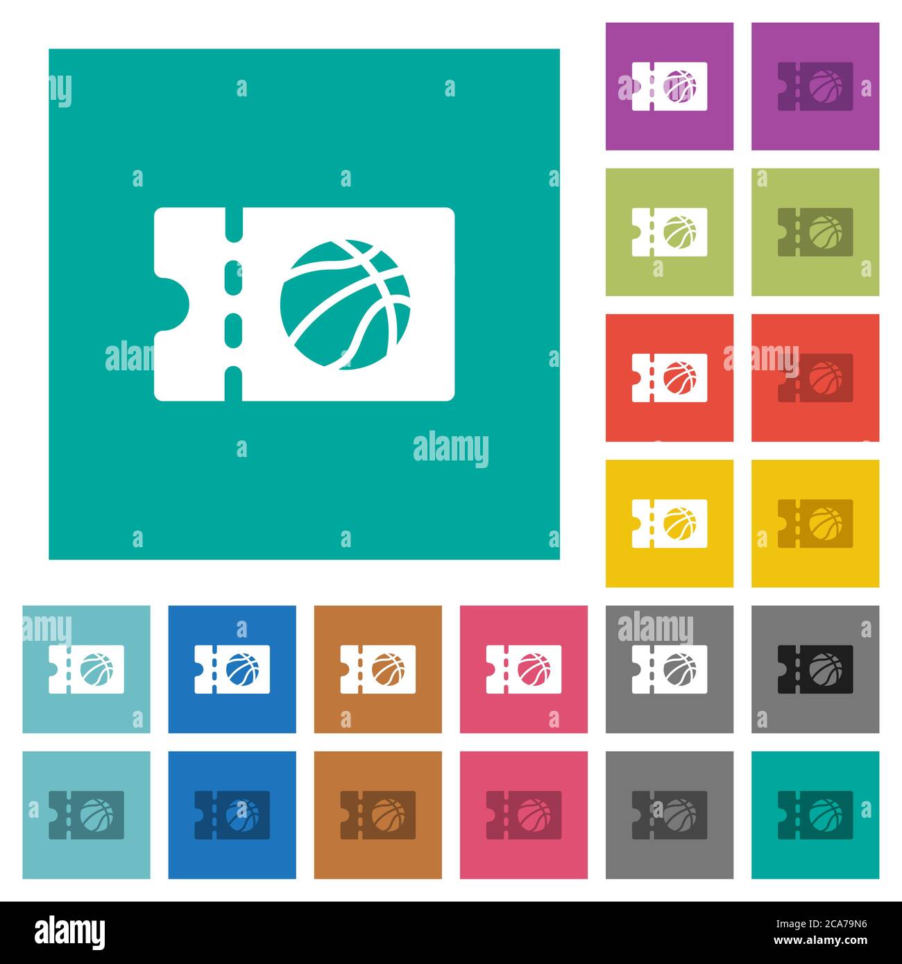Basketball discount coupon multi colored flat icons on plain square ...