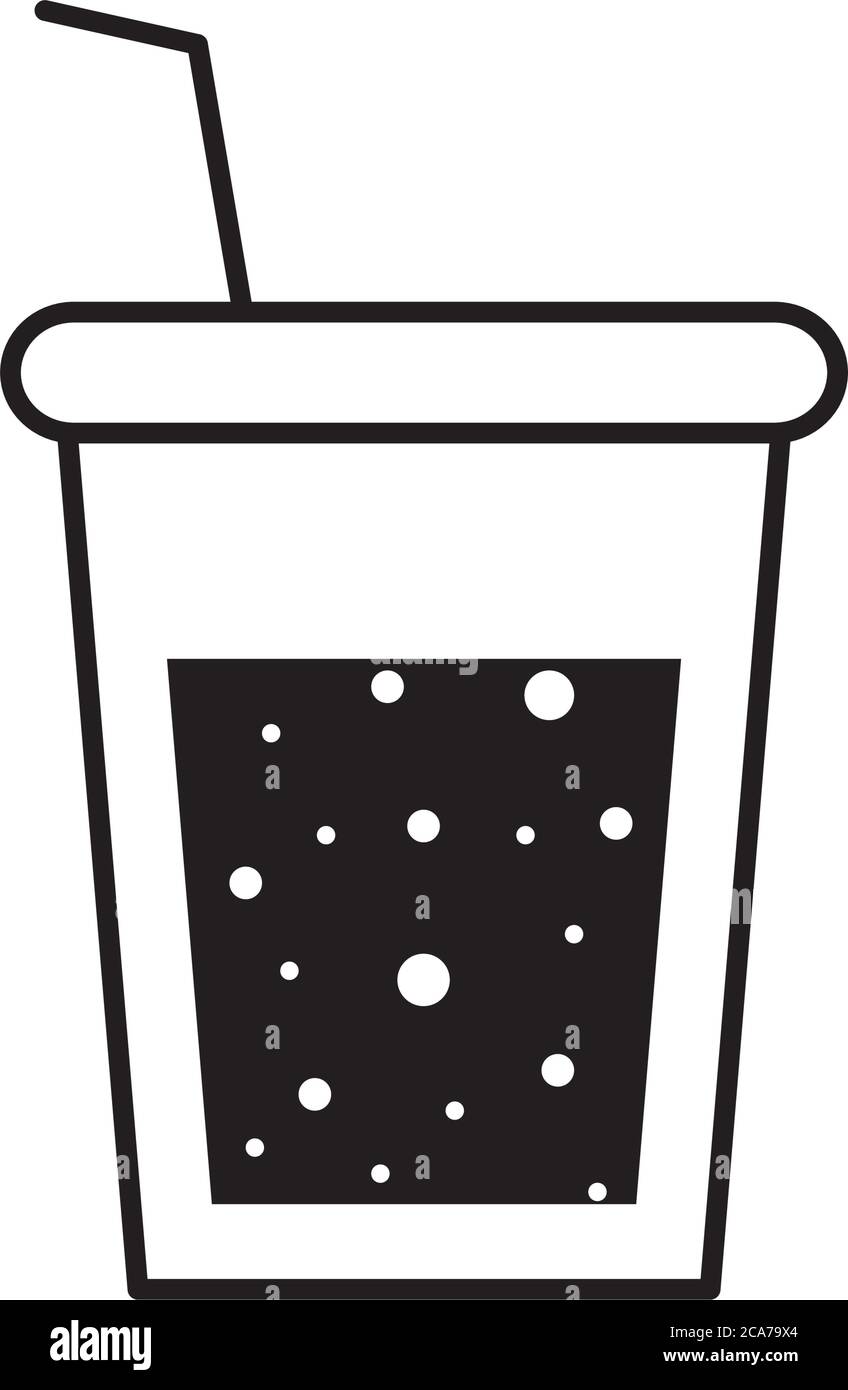 mug drink with straw silhouette style icon design, Beverage liquid and ...