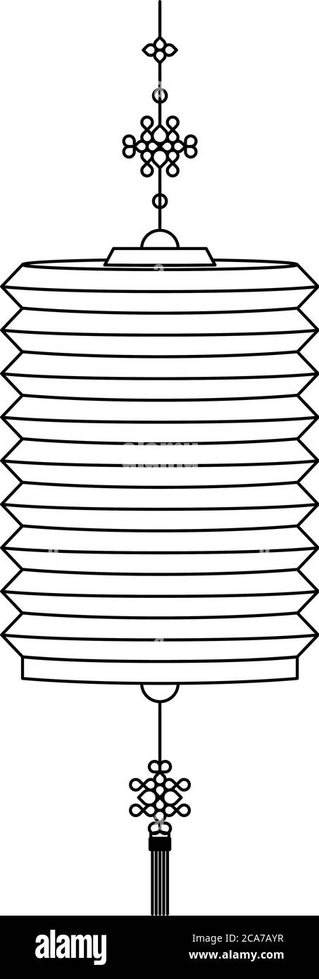 Chinese lantern line style icon design, China culture asia travel ...
