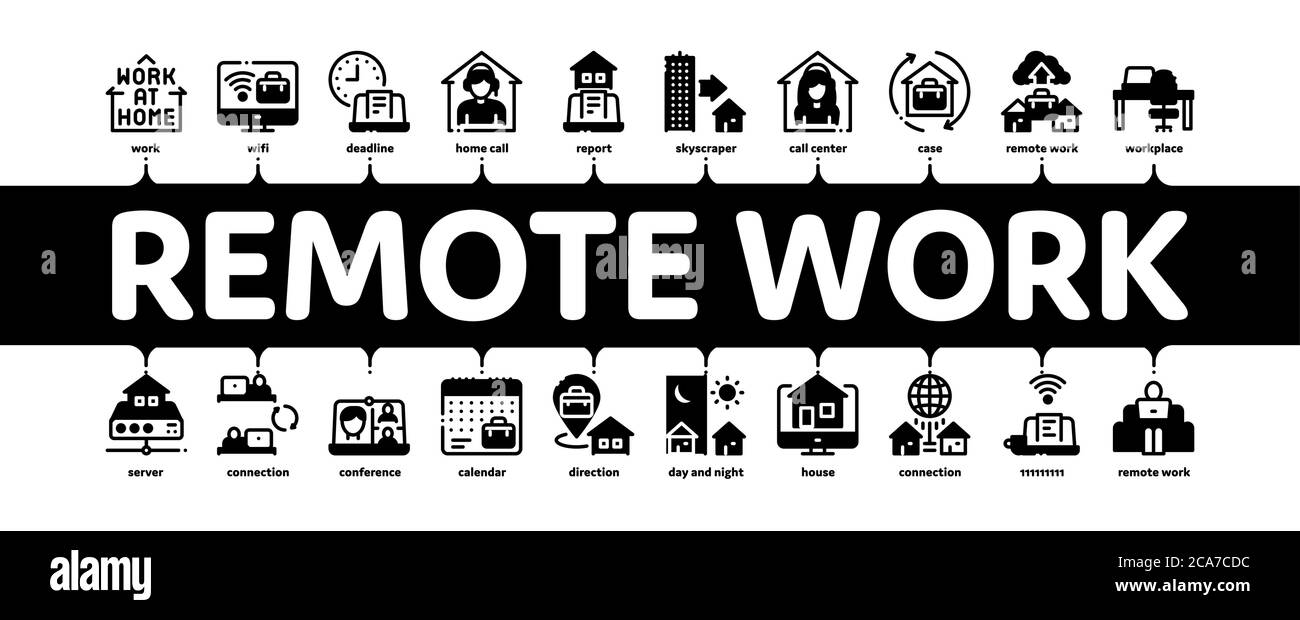 Remote Work Freelance Minimal Infographic Banner Vector Stock Vector ...