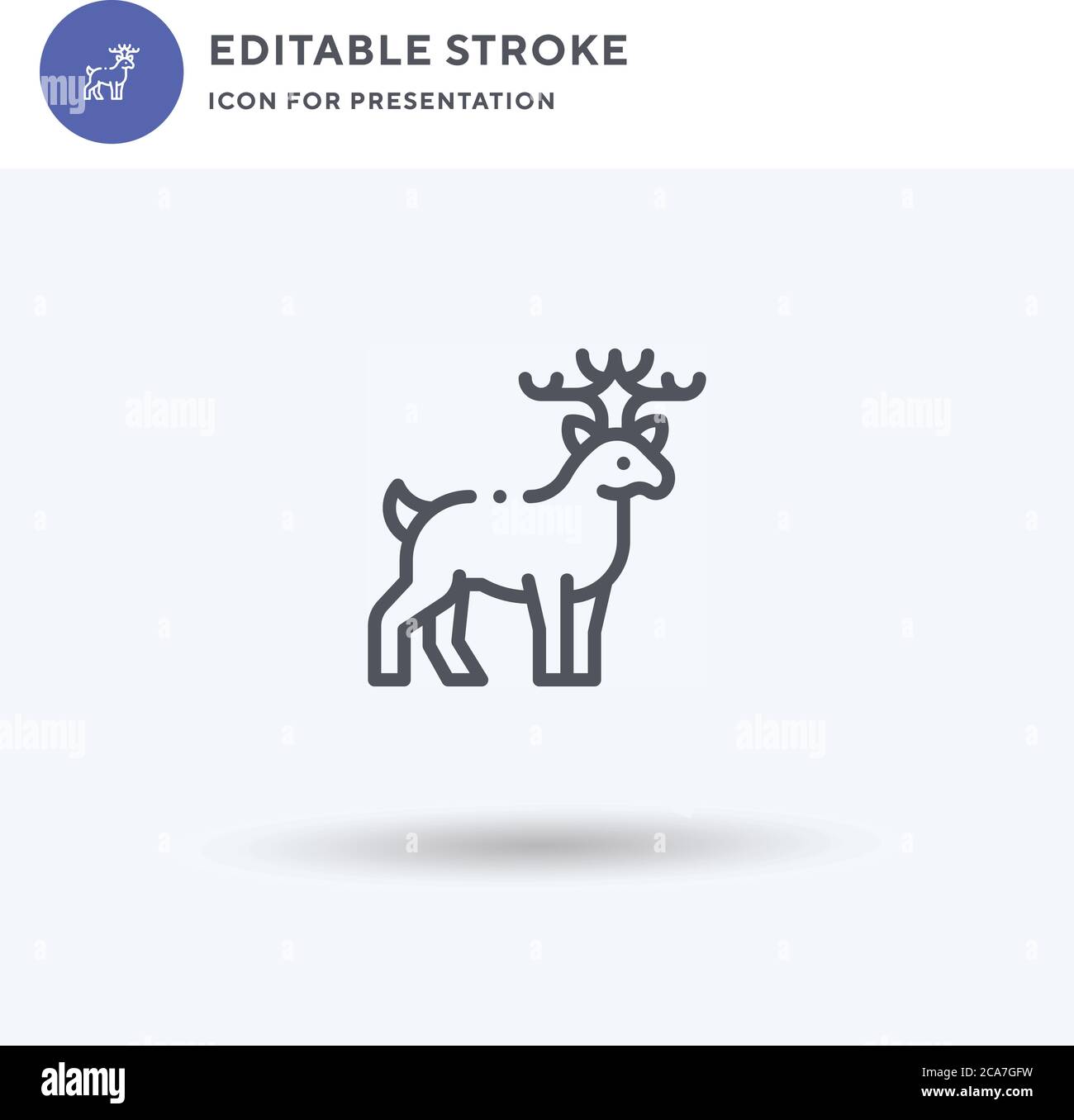 Reindeer icon vector, filled flat sign, solid pictogram isolated on ...