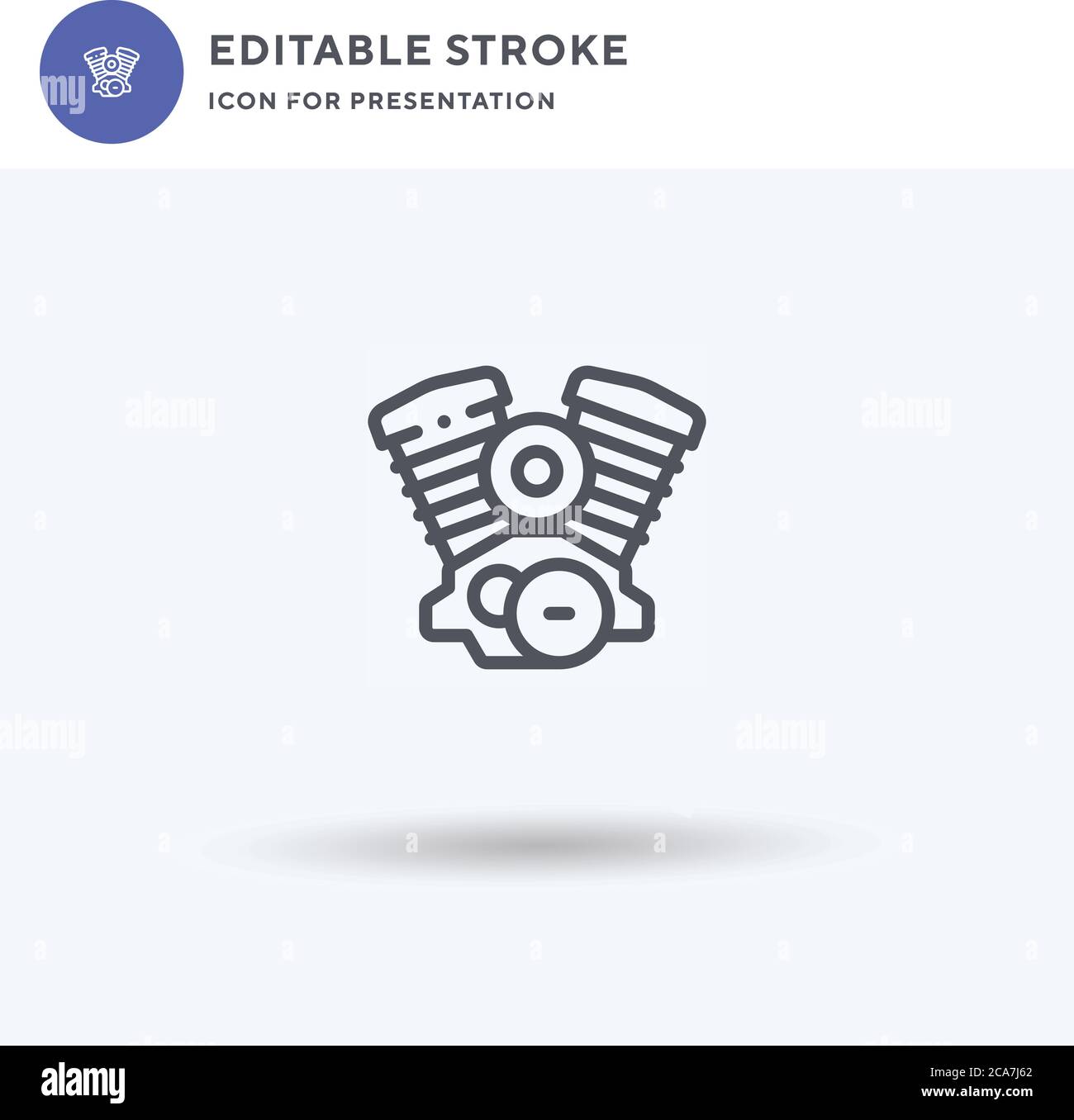 V Engine icon vector, filled flat sign, solid pictogram isolated on ...