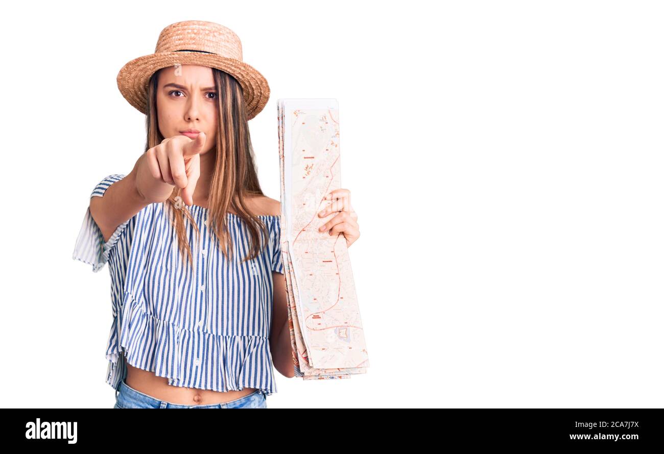 Finger pointing at map Cut Out Stock Images & Pictures - Alamy