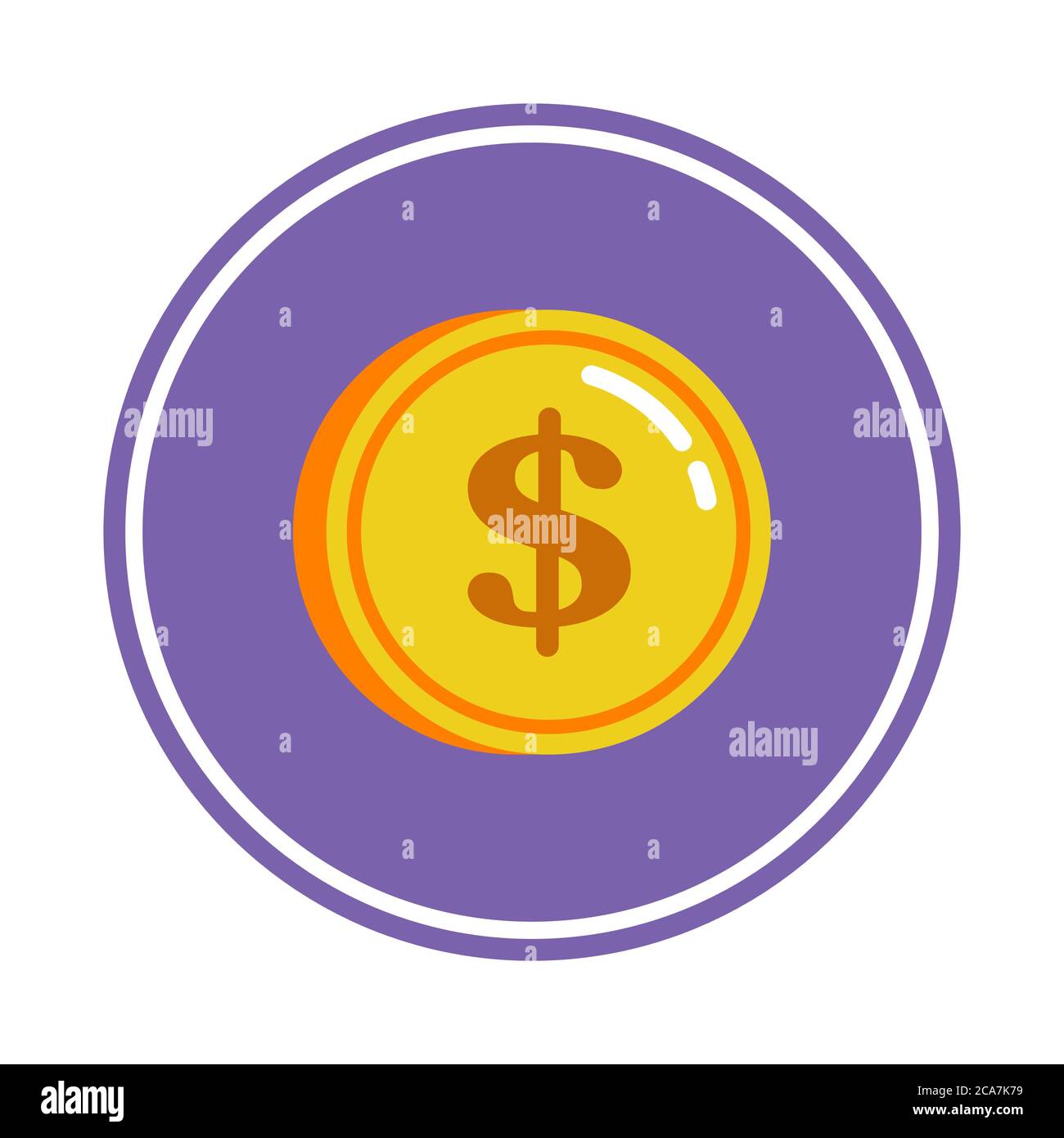 coin in purple circle on a white background Stock Vector Image & Art ...