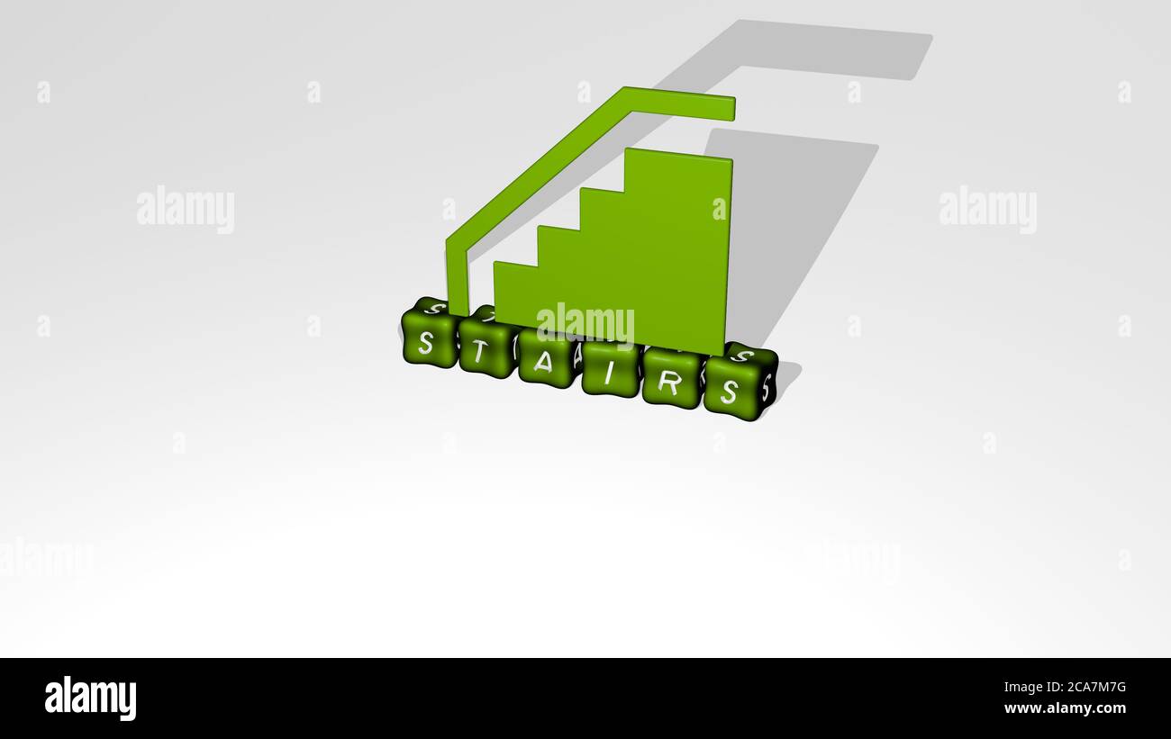 3D graphical image of stairs vertically along with text built by ...