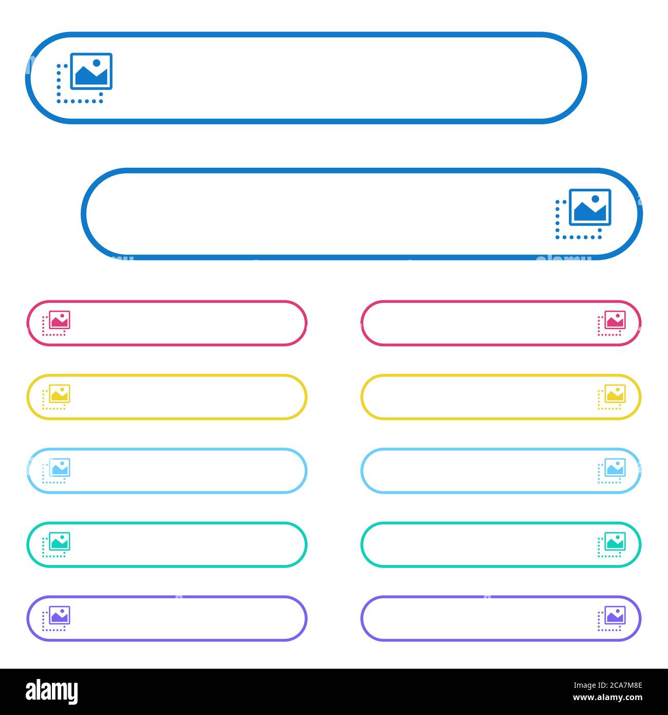 Drag image to top right icons in rounded color menu buttons. Left and ...
