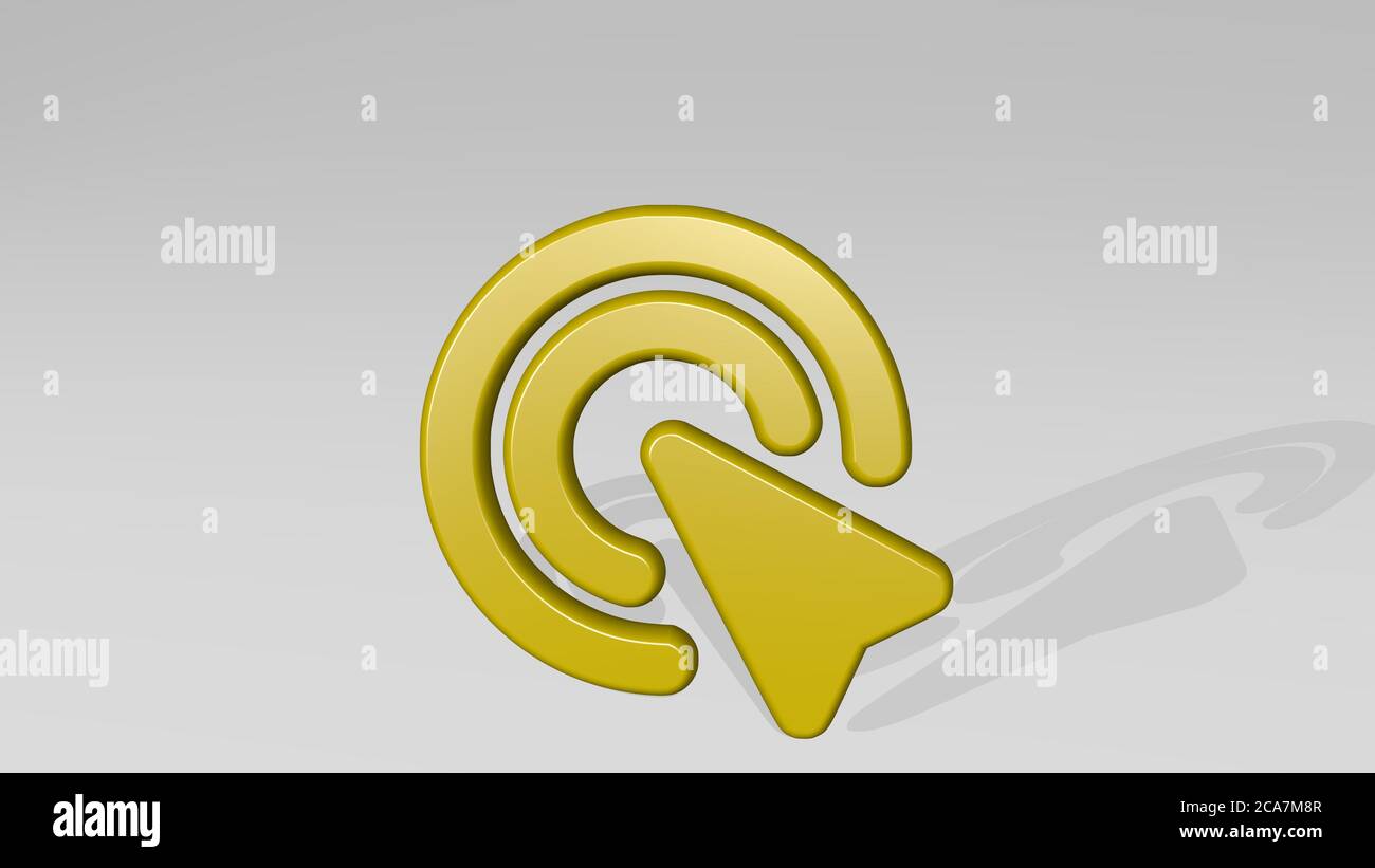 cursor double click from a perspective with the shadow. A thick ...