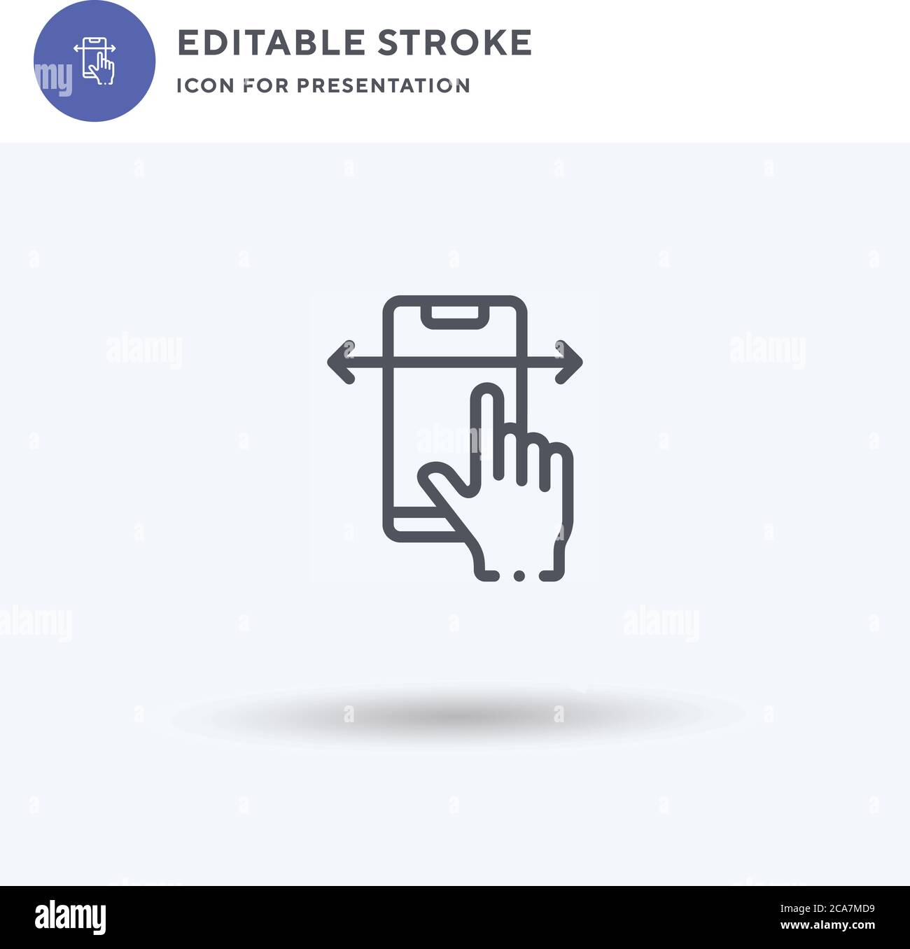 Swipe icon vector, filled flat sign, solid pictogram isolated on white ...