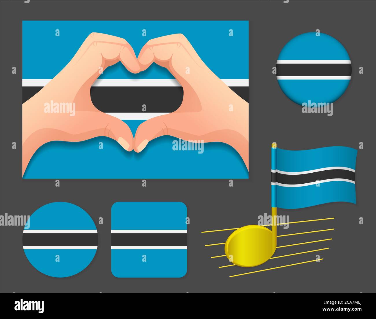 Botswana flag icon. National flag of Botswana illustration Stock Photo - Alamy