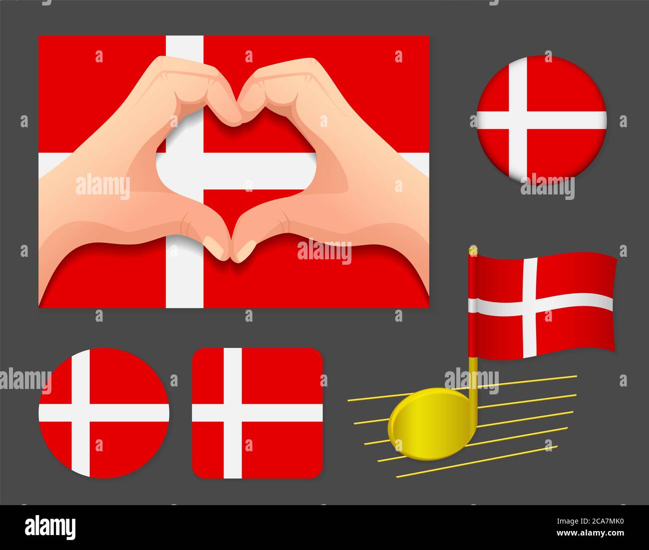 Denmark flag icon. National flag of Denmark illustration Stock Photo ...
