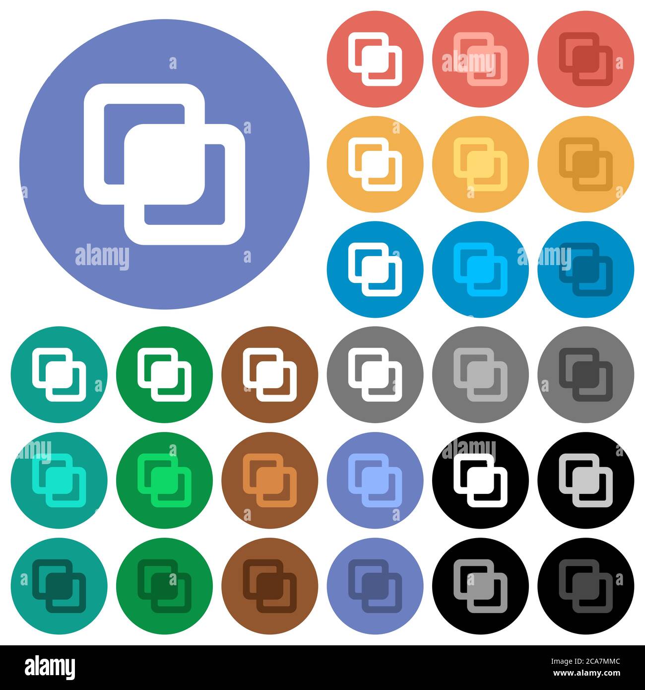 Intersect shapes multi colored flat icons on round backgrounds ...