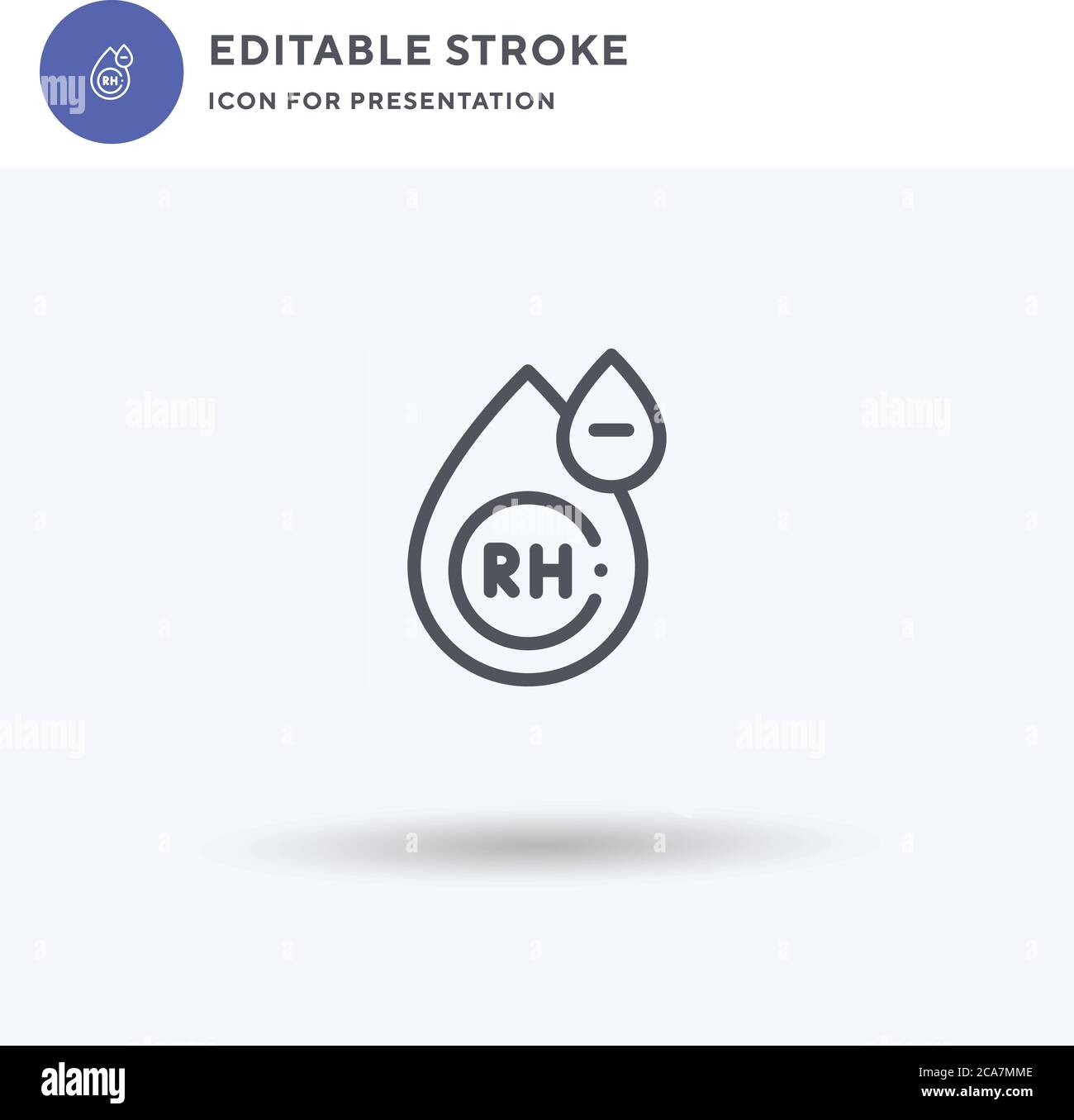 Blood Rh Negative icon vector, filled flat sign, solid pictogram ...