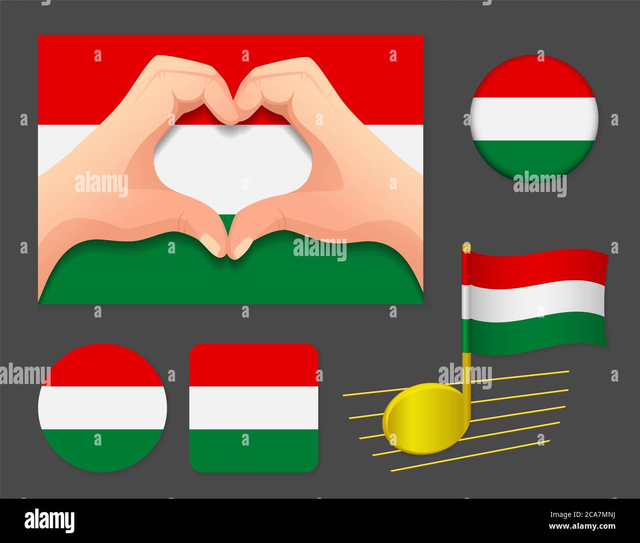 Hungary flag icon. National flag of Hungary illustration Stock Photo ...