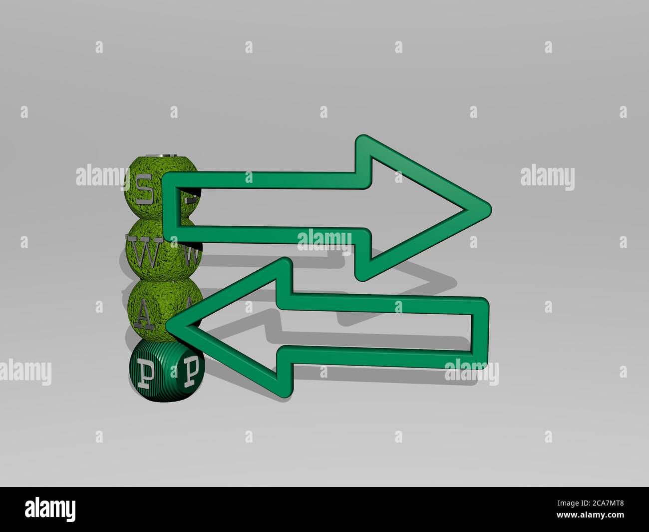 3D illustration of swap graphics and text around the icon made by ...