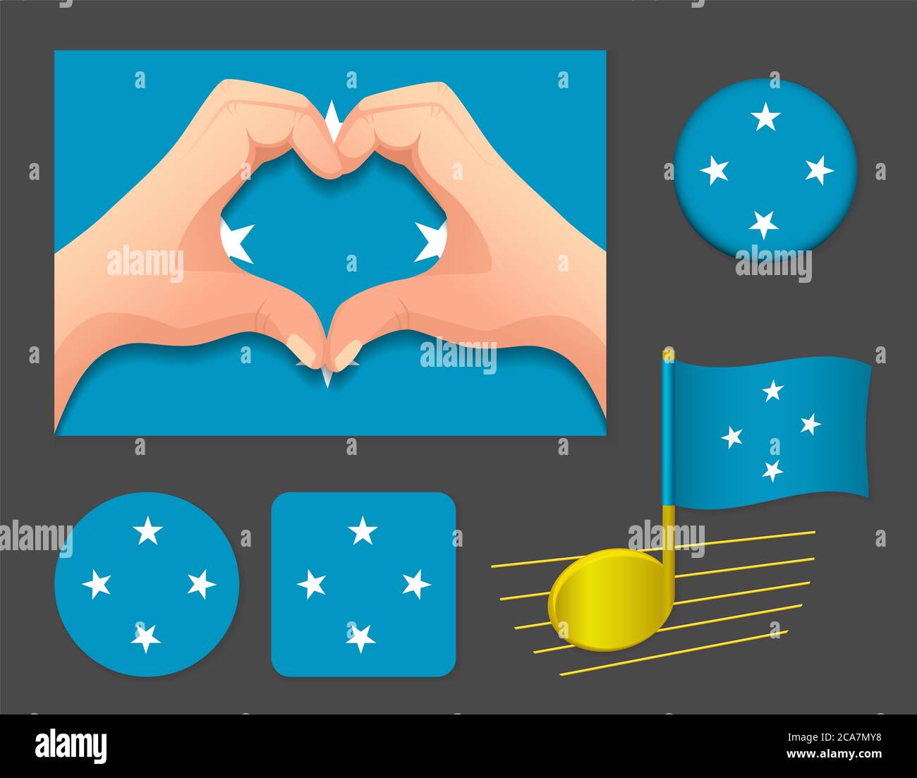 Micronesia flag icon. National flag of Micronesia illustration Stock ...