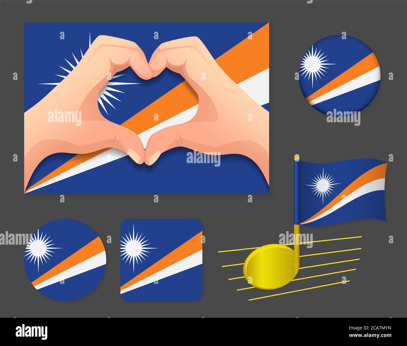 Marshall Islands flag icon. National flag of Marshall Islands ...