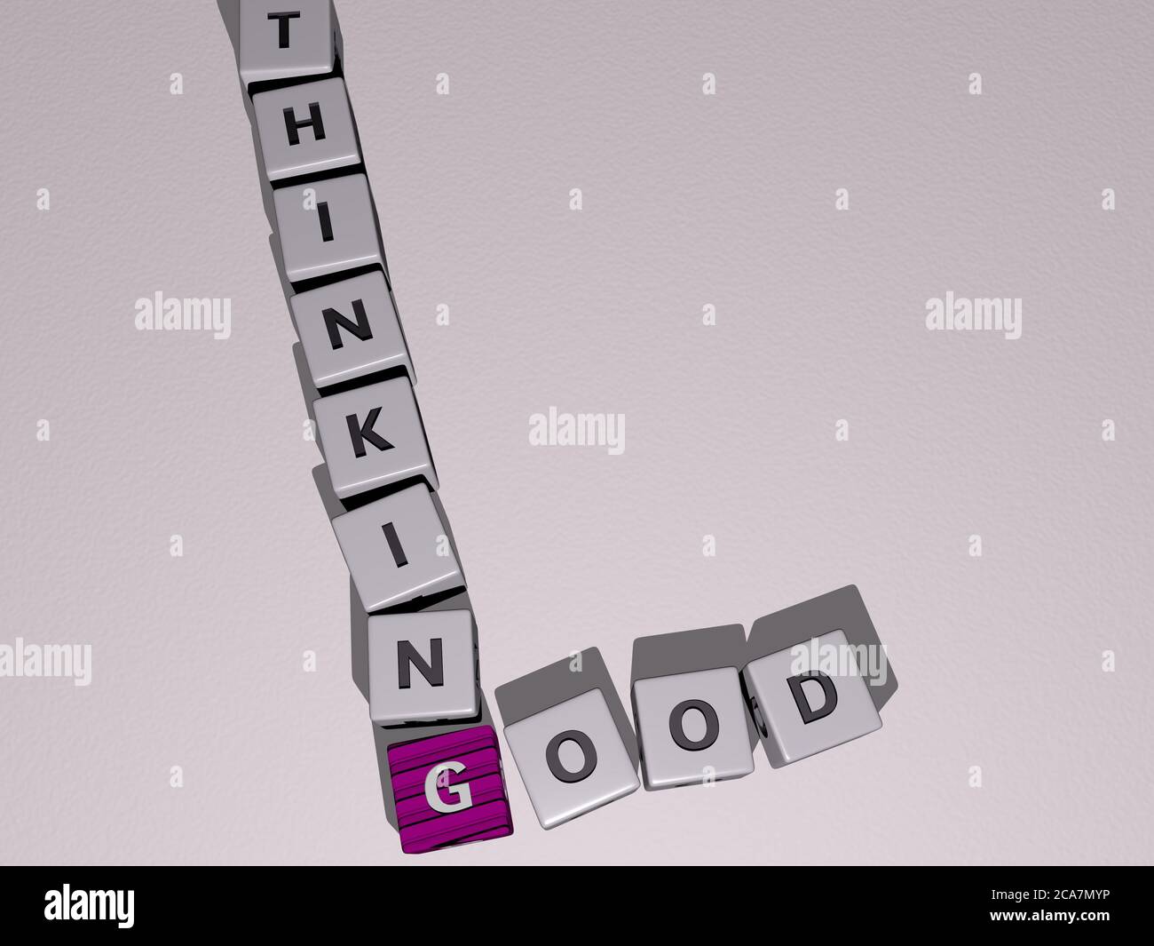 combination of good thinking built by cubic letters from the top ...