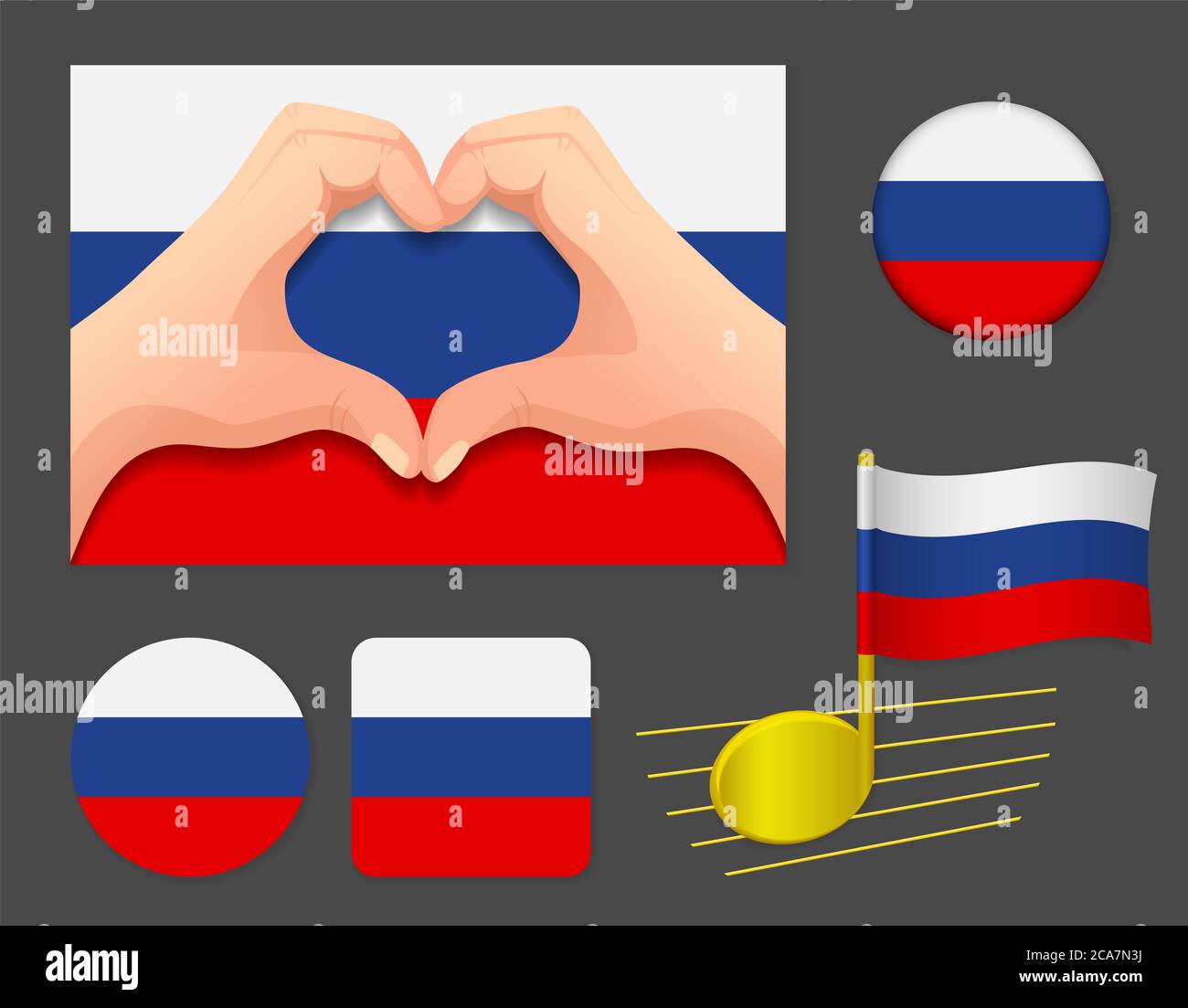 Russia flag icon. National flag of Russia illustration Stock Photo - Alamy