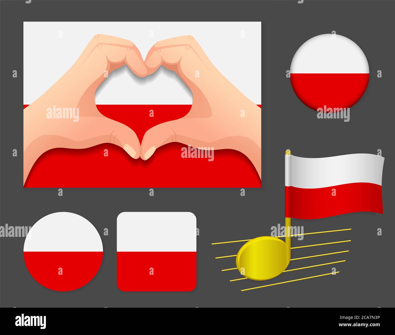 Poland flag icon. National flag of Poland illustration Stock Photo - Alamy