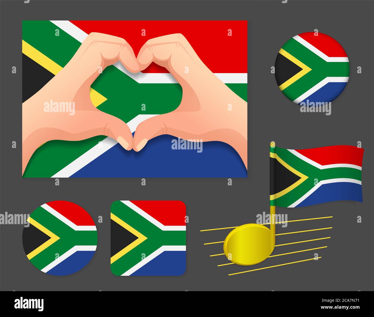 South Africa flag icon. National flag of South Africa illustration ...