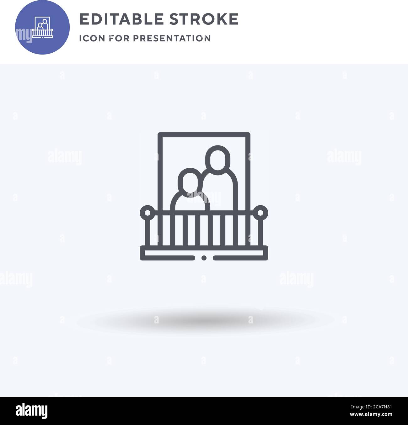 Balcony icon vector, filled flat sign, solid pictogram isolated on ...