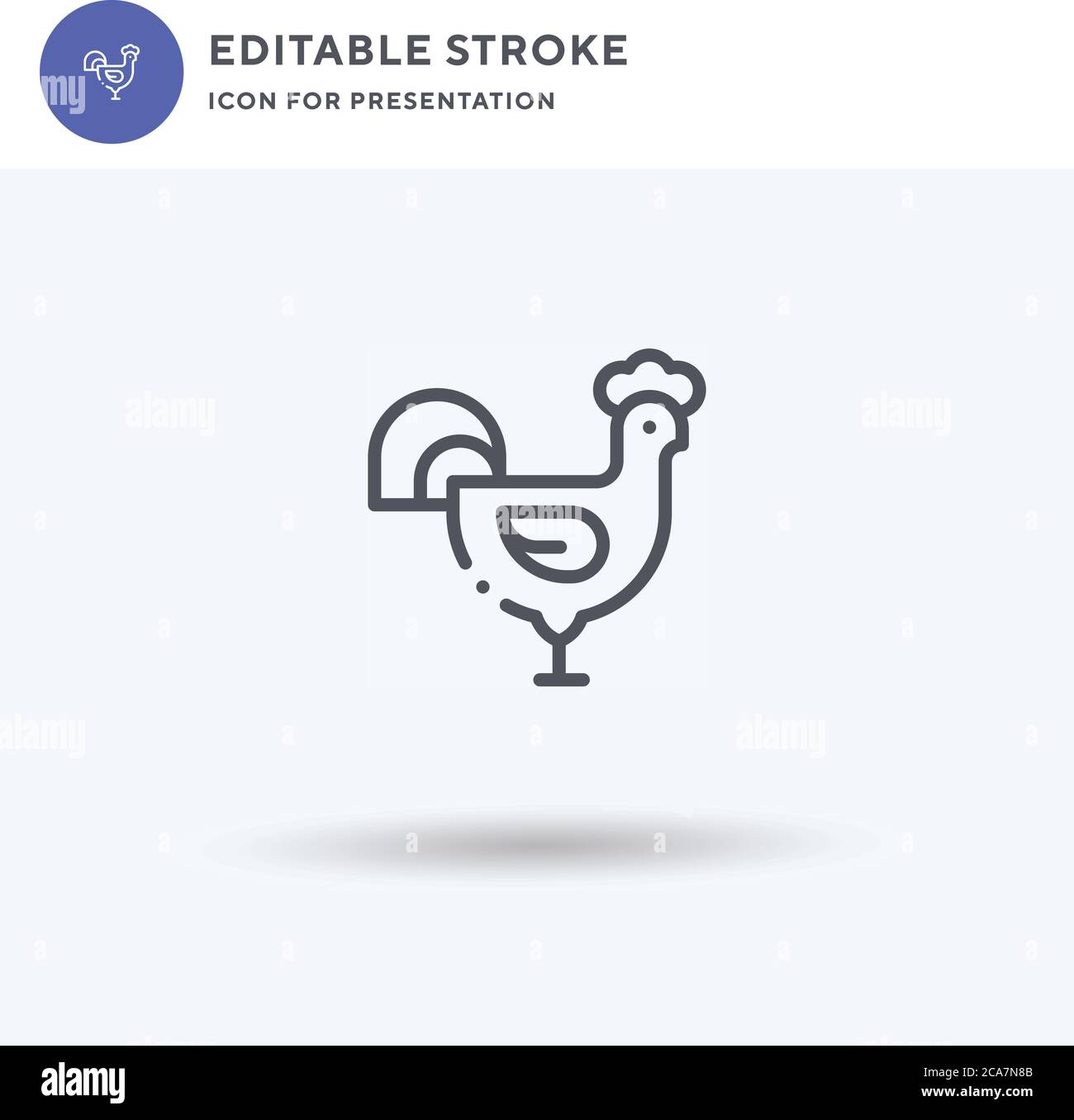 Chicken icon vector, filled flat sign, solid pictogram isolated on ...