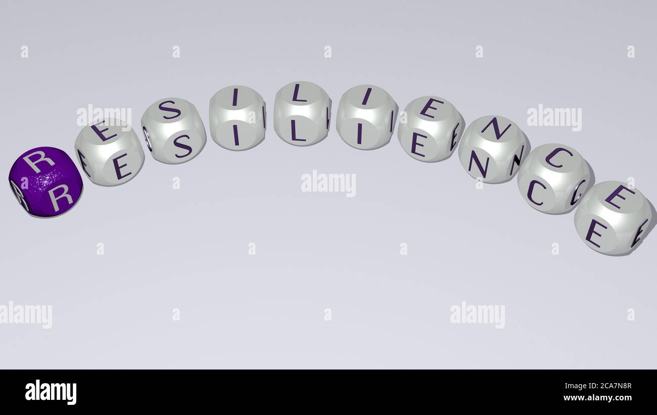 combination of RESILIENCE built by cubic letters from the top ...