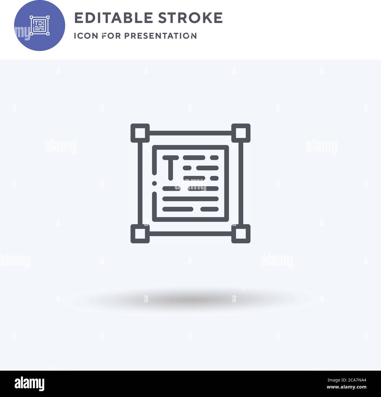 Text icon vector, filled flat sign, solid pictogram isolated on white ...