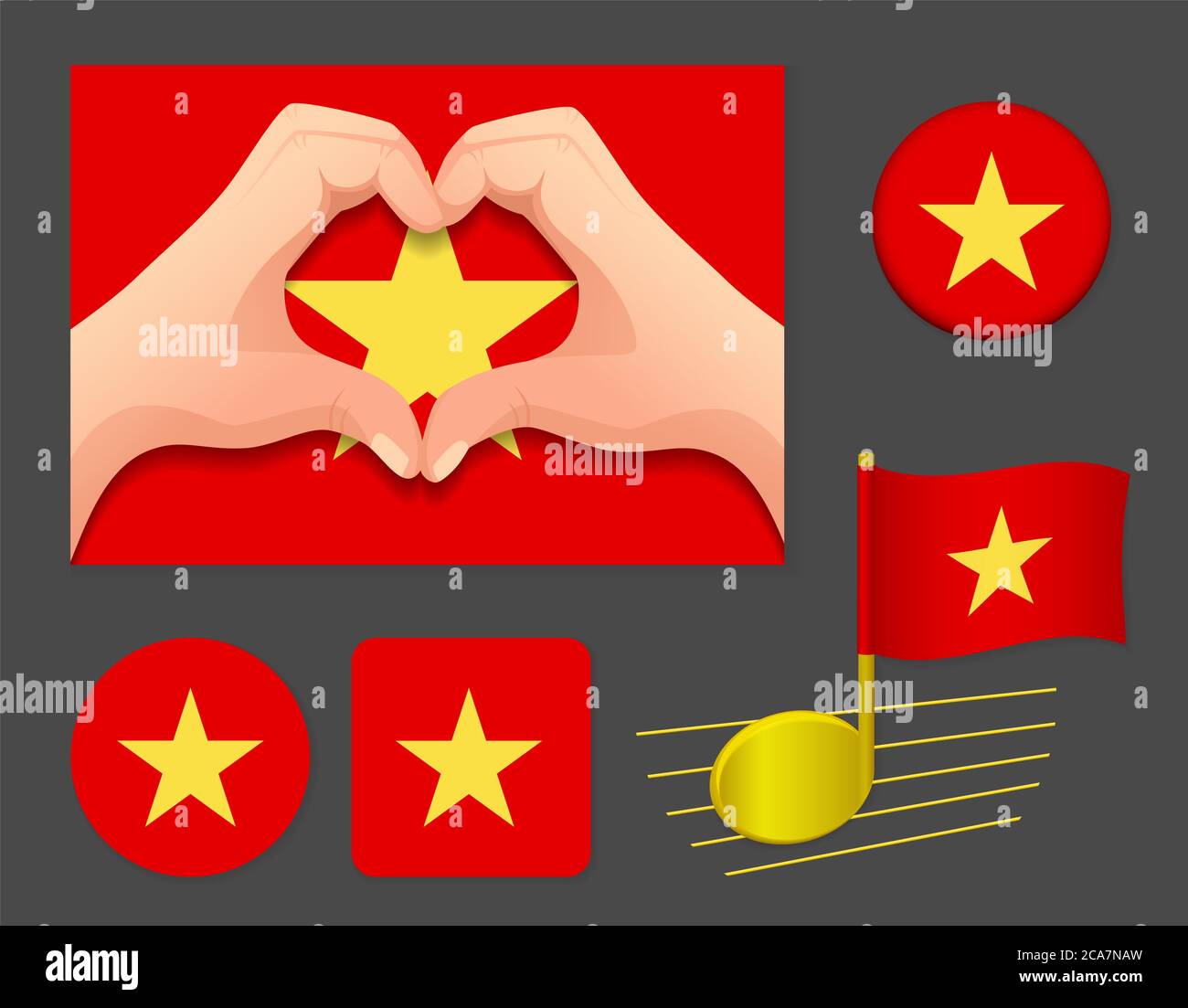 Vietnam flag icon. National flag of Vietnam illustration Stock Photo ...