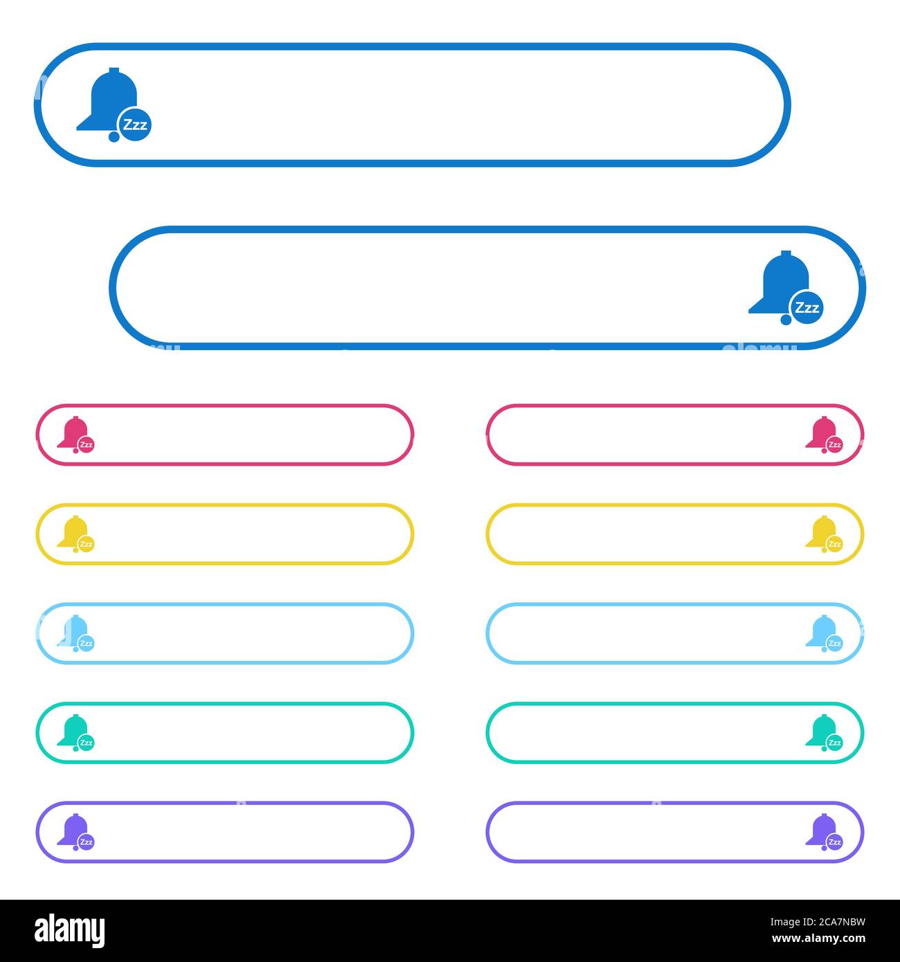 Reminder Snooze Icons In Rounded Color Menu Buttons Left And Right