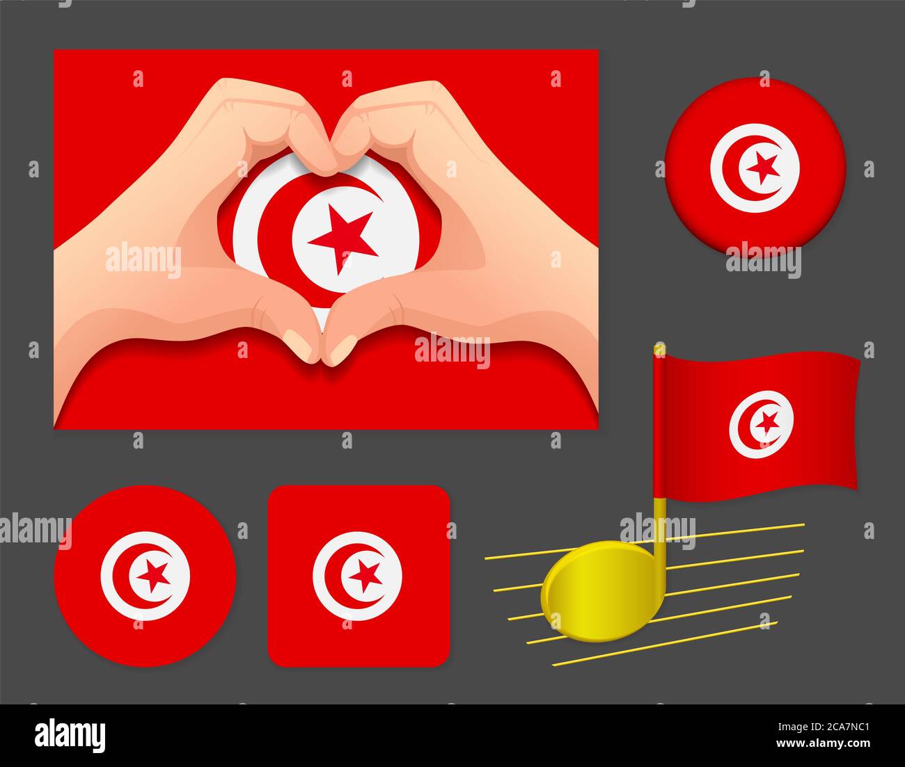 Tunisia flag icon. National flag of Tunisia illustration Stock Photo ...