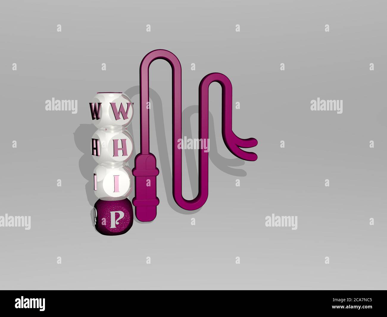 3D graphical image of whip vertically along with text built around the ...