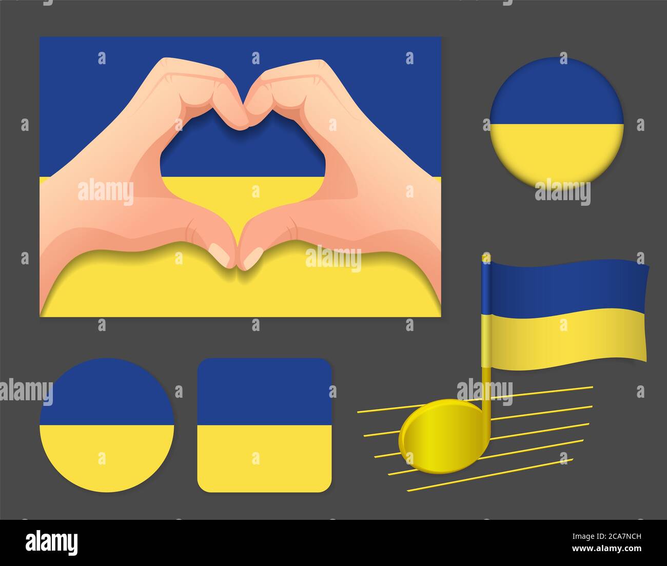 Ukraine flag icon. National flag of Ukraine illustration Stock Photo ...