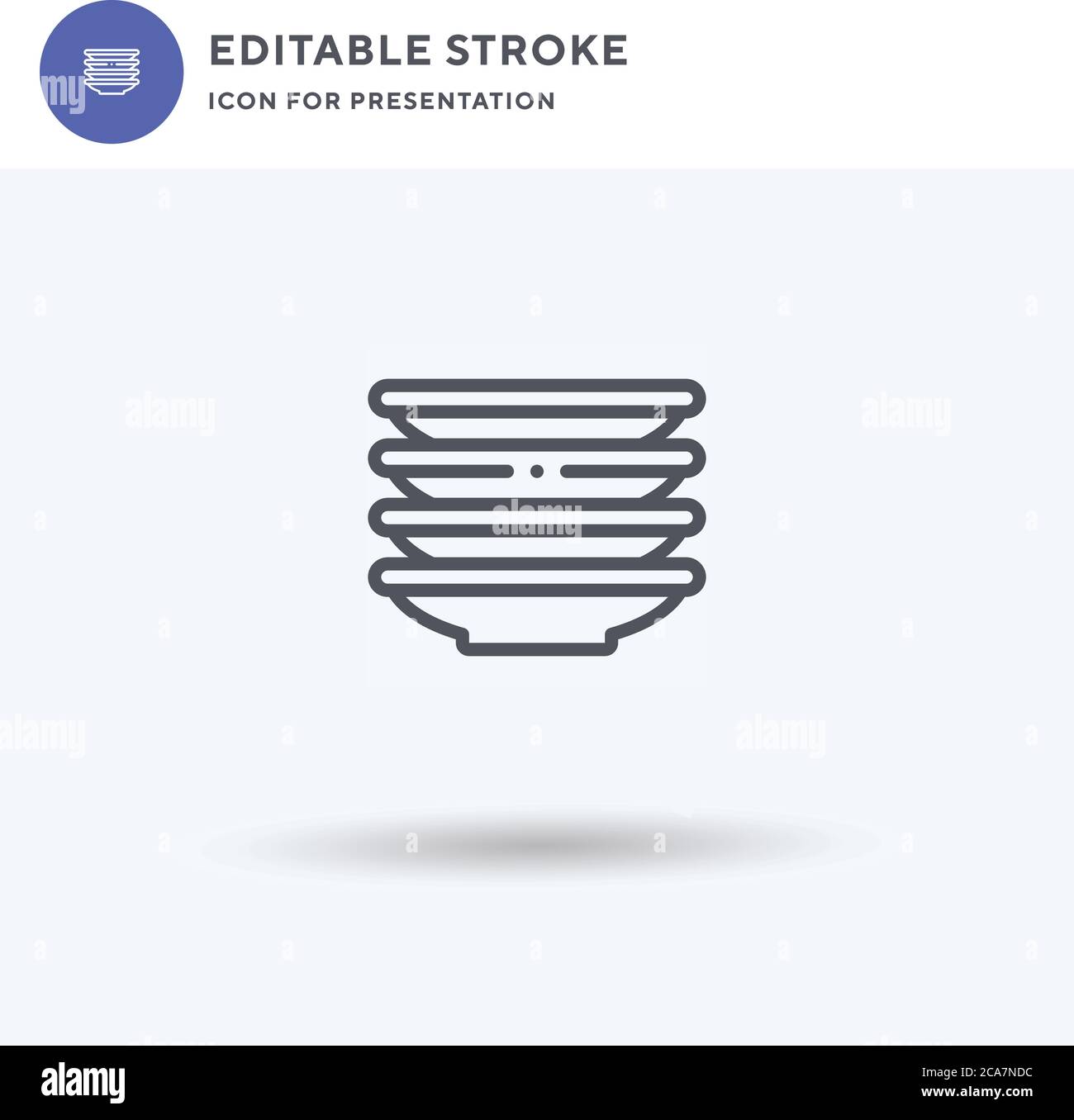 Plates icon vector, filled flat sign, solid pictogram isolated on white ...